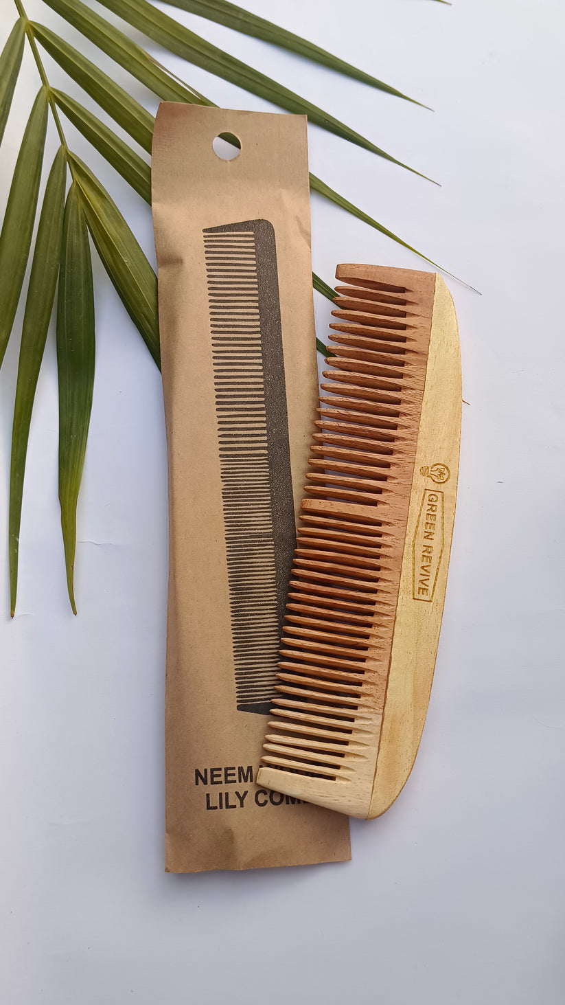 Neem Wood Regular Comb | Antibacterial Wooden Comb – Green Revive